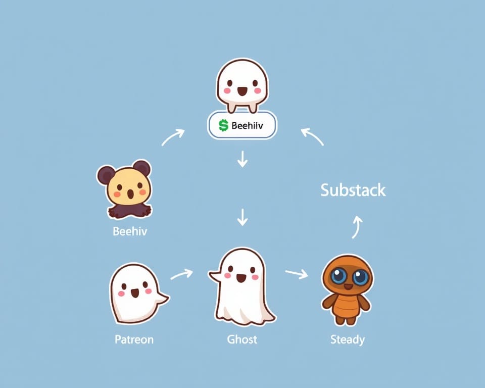 Beehiivが課金、Substackがチャット、Patreonがロビー活動、Ghostが連携、Steadyがおすすめ(原文:Kurz notiert: Beehiiv kassiert ...